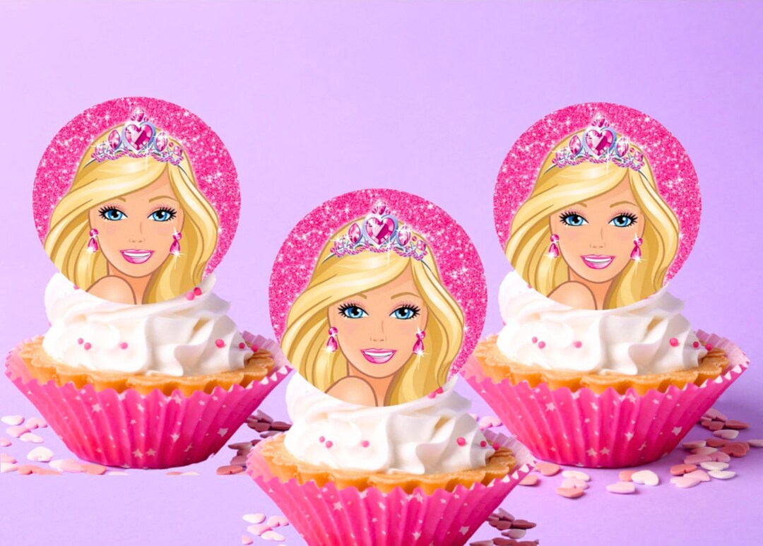 Printable Pink Princess Circle Cupcake Toppers Instant Digital Download ...