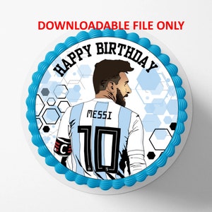 Downloadable Digital Messi Soccer Cake Topper Image for Printing ...