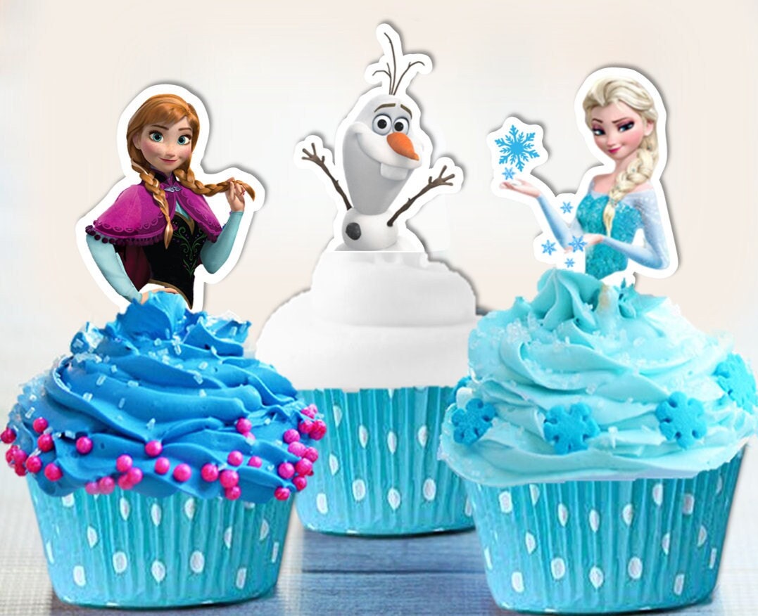 Elsa Cupcake Toppers Frozen Elsa Toppers Elsa Anna Olaf - Etsy