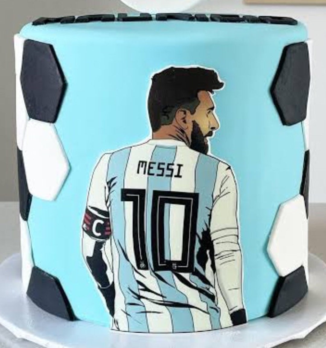 Messi Soccer Cake Topper Edible Icing Image Birthday Party Celebration ...