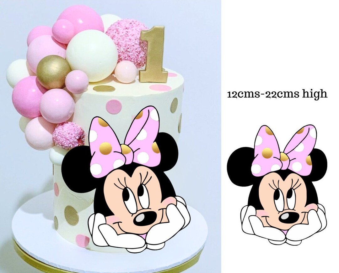 Minnie Mouse Pre-cut Edible Icing Cake Topper Image Party Decoration ...