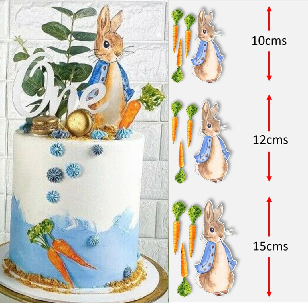 Peter Rabbit Cake Topper Edible Icing Image Decal Cut Out Baby Shower ...