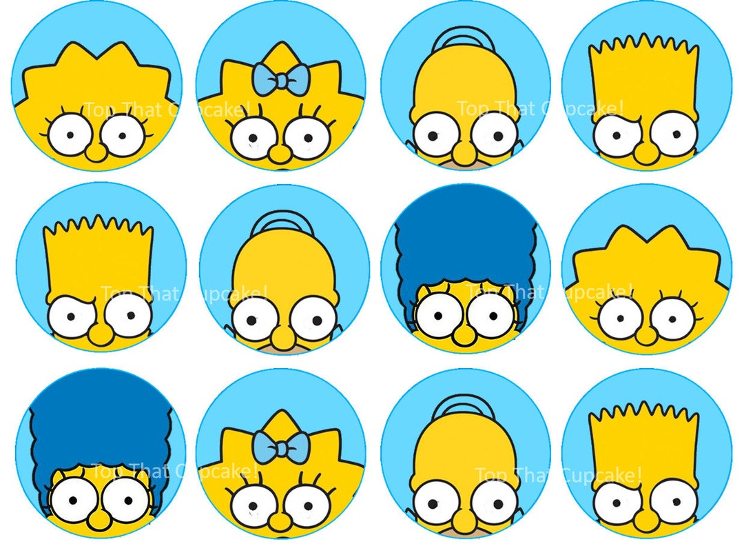 Simpsons Cupcake Cake Toppers Pre-cut Edible Icing Circles - Etsy