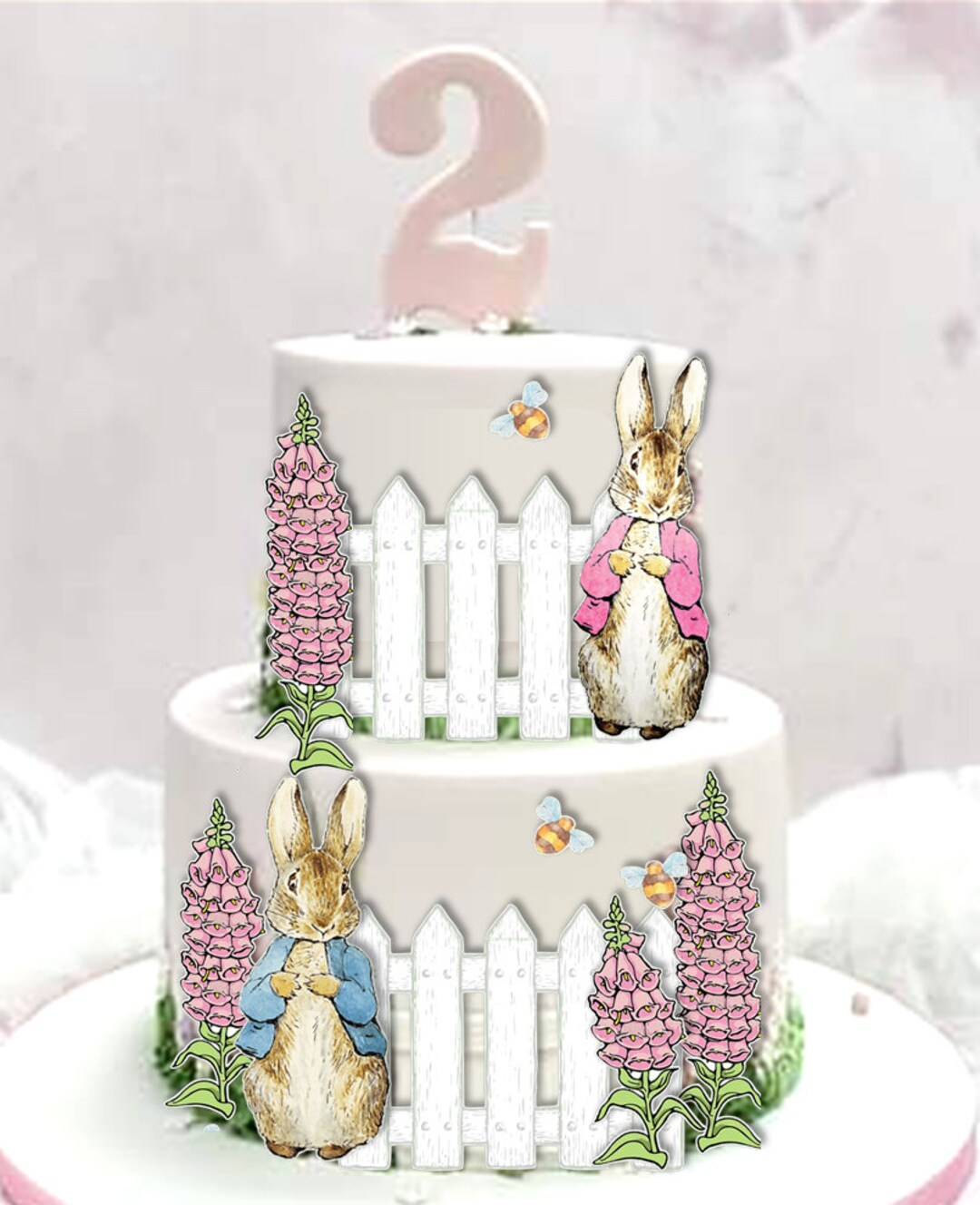 Peter Rabbit Flopsy Fence Pre-cut Edible Icing Cake Topper Party ...