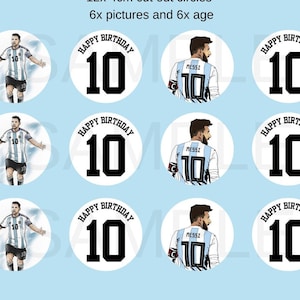 Messi Soccer Cupcake Toppers Edible Icing Images Pre-cut Birthday Party ...