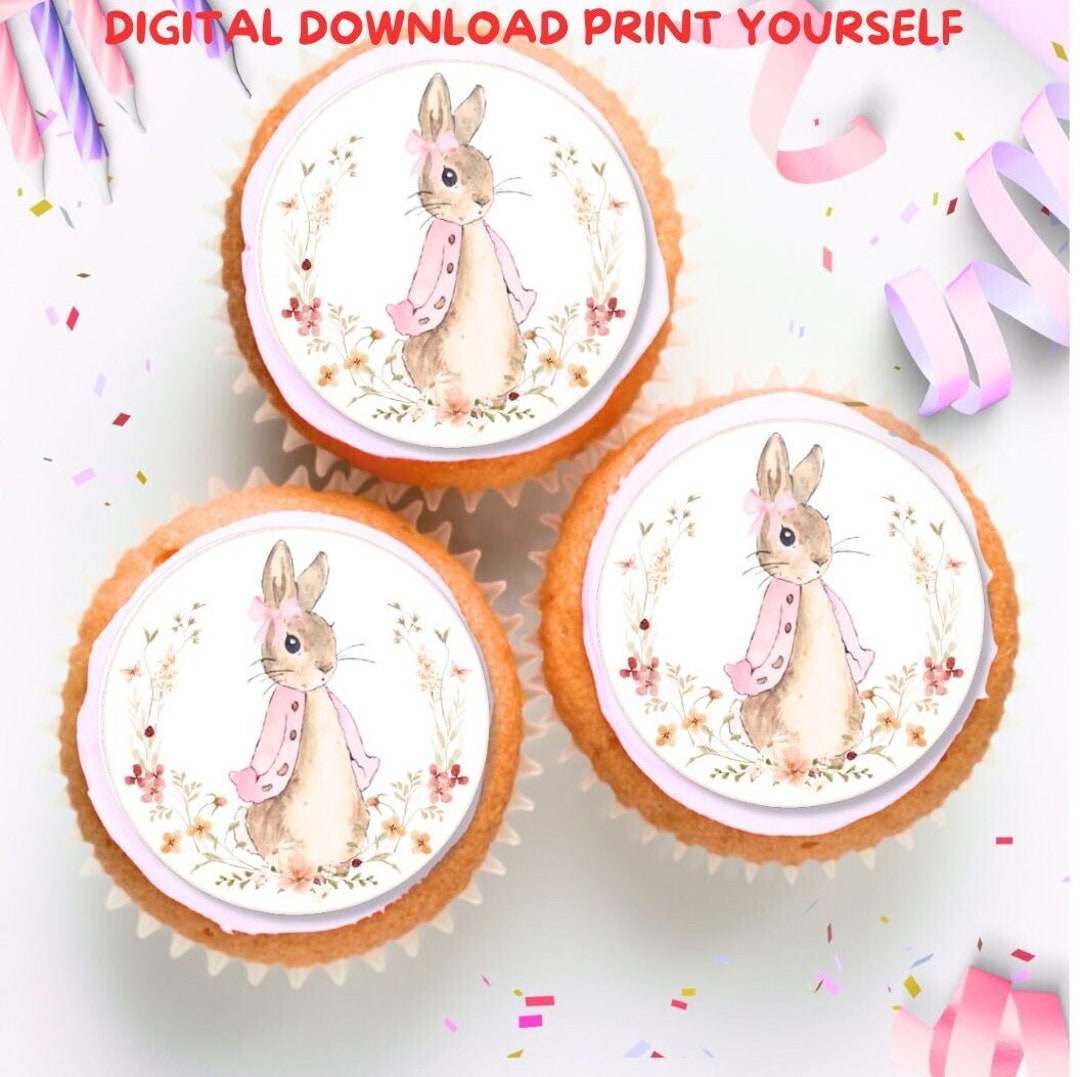 Printable Flopsy Rabbit Circle Cupcake Toppers Lily Bobtail Download ...