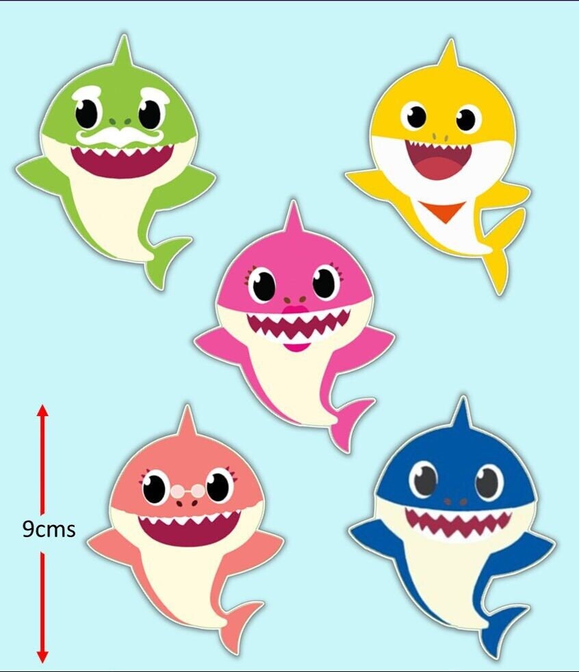 Baby Sharks Cake Topper 9cm Edible Icing Images Cut Outs 1st - Etsy