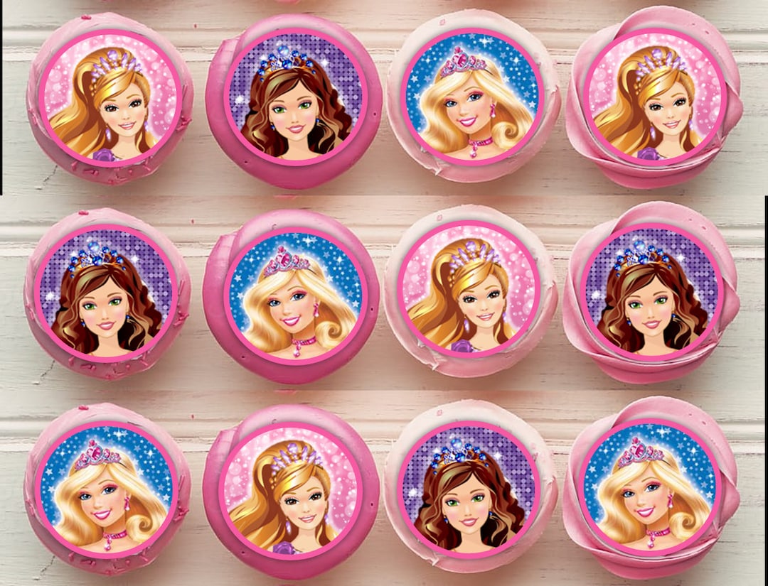 Barbie Cupcake Toppers Edible Icing Images Birthday Princess ...