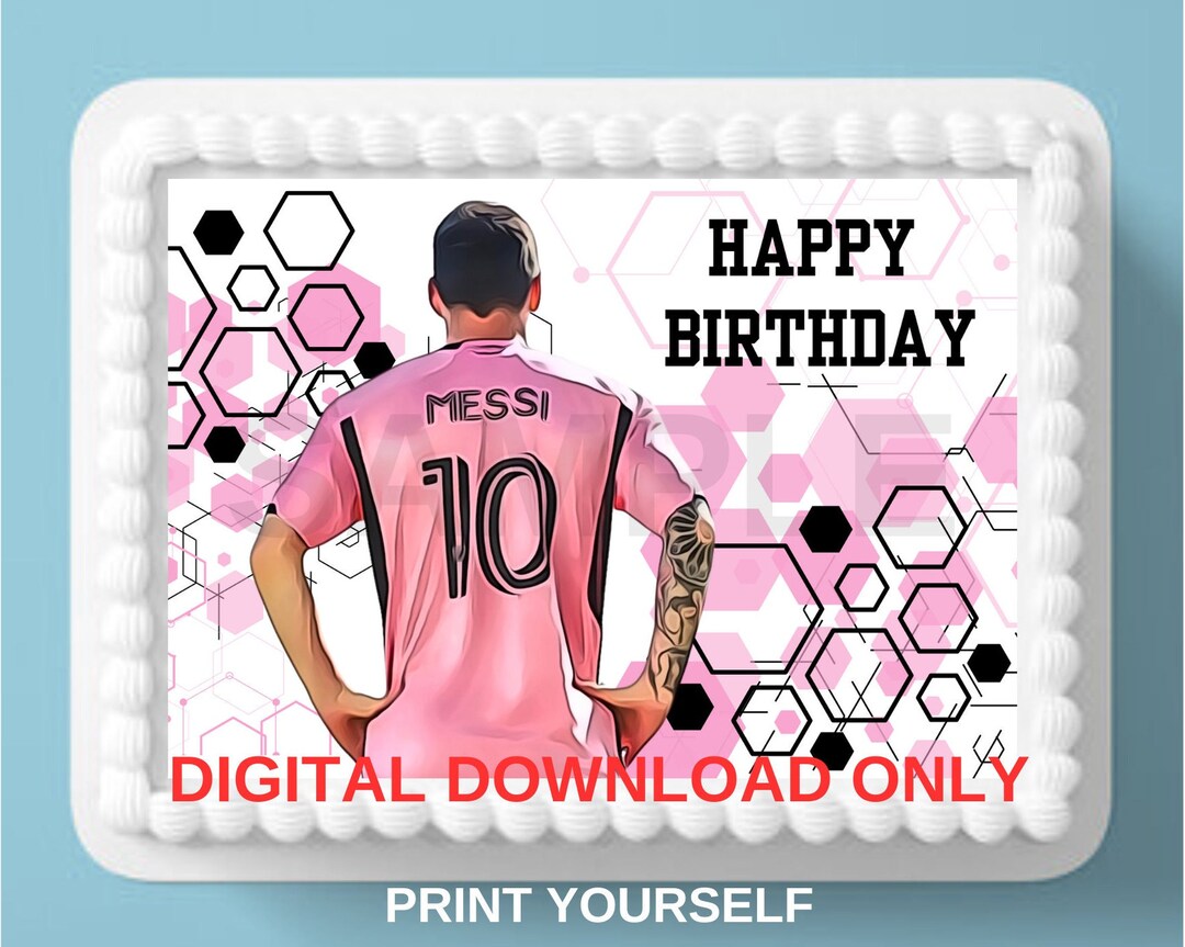 Downloadable Digital Messi Soccer Cake Topper Image for Printing ...