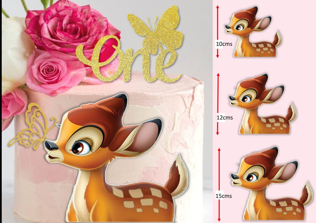 Bambi Cake Topper Edible Icing Image Deer Edible Decal Baby 1st First ...