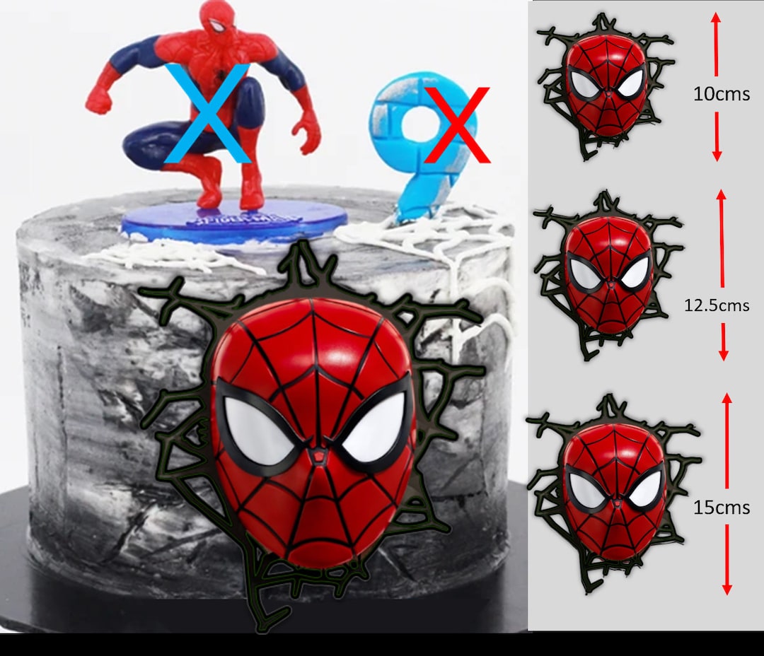 Spiderman Face Edible Cake Topper Icing Image Birthday Marvel Avengers ...