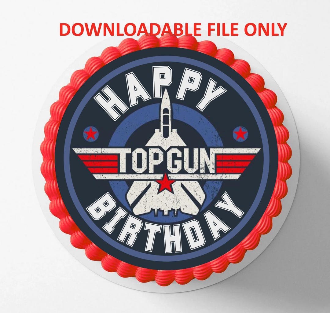 Printable Top Gun Cake Topper Digital Download Image for Printing ...