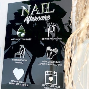 Acrylic Sign Nail | Aftercare Advice Sign | Salon Sign | Aesthetics ...