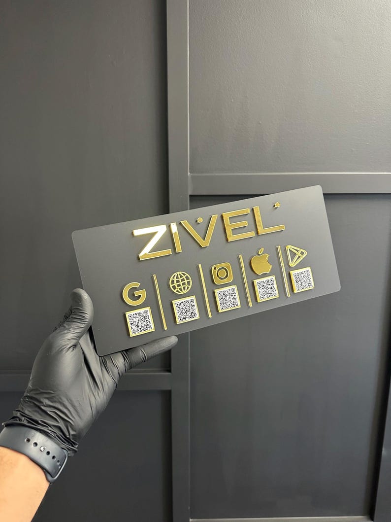 Custom QR Code Sign for Business – Scannable Acrylic Sign With Logo ...