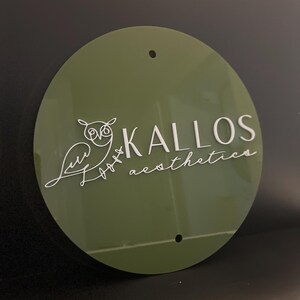 Round Business Logo Sign, 3D Door Wall Sign, Custom Logo Acrylic ...