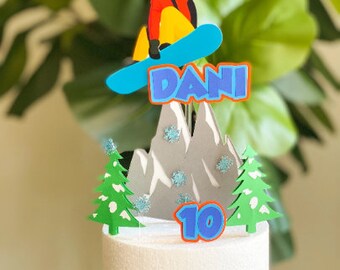 Snowboard Any Name Cake Topper Theme Birthday Cake Topper - Etsy