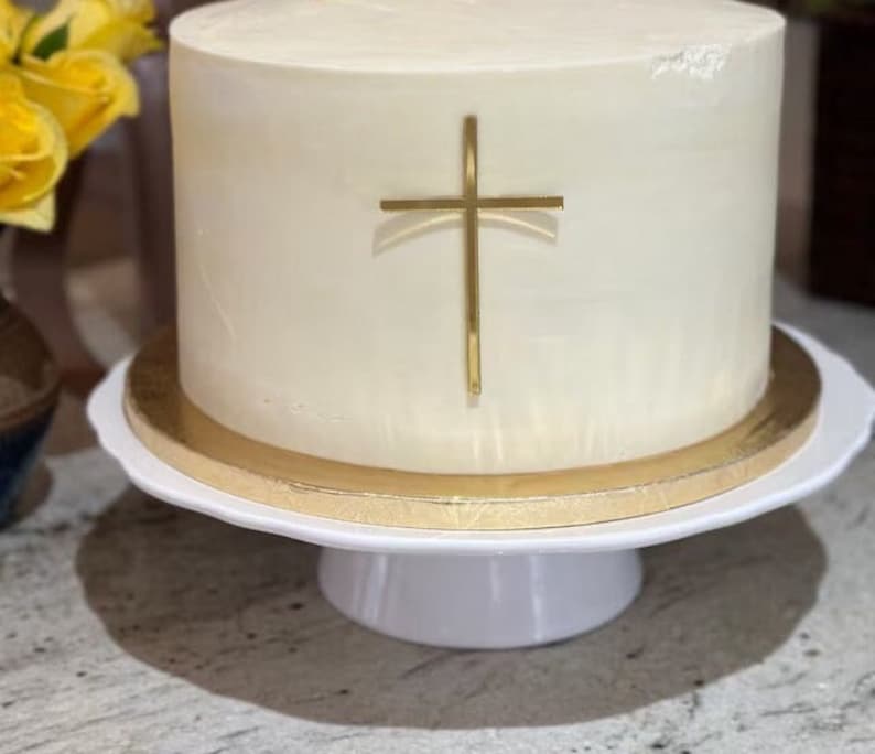 Cross Cake Charm Topper / Holy Communion / Mirrored Acrylic ...