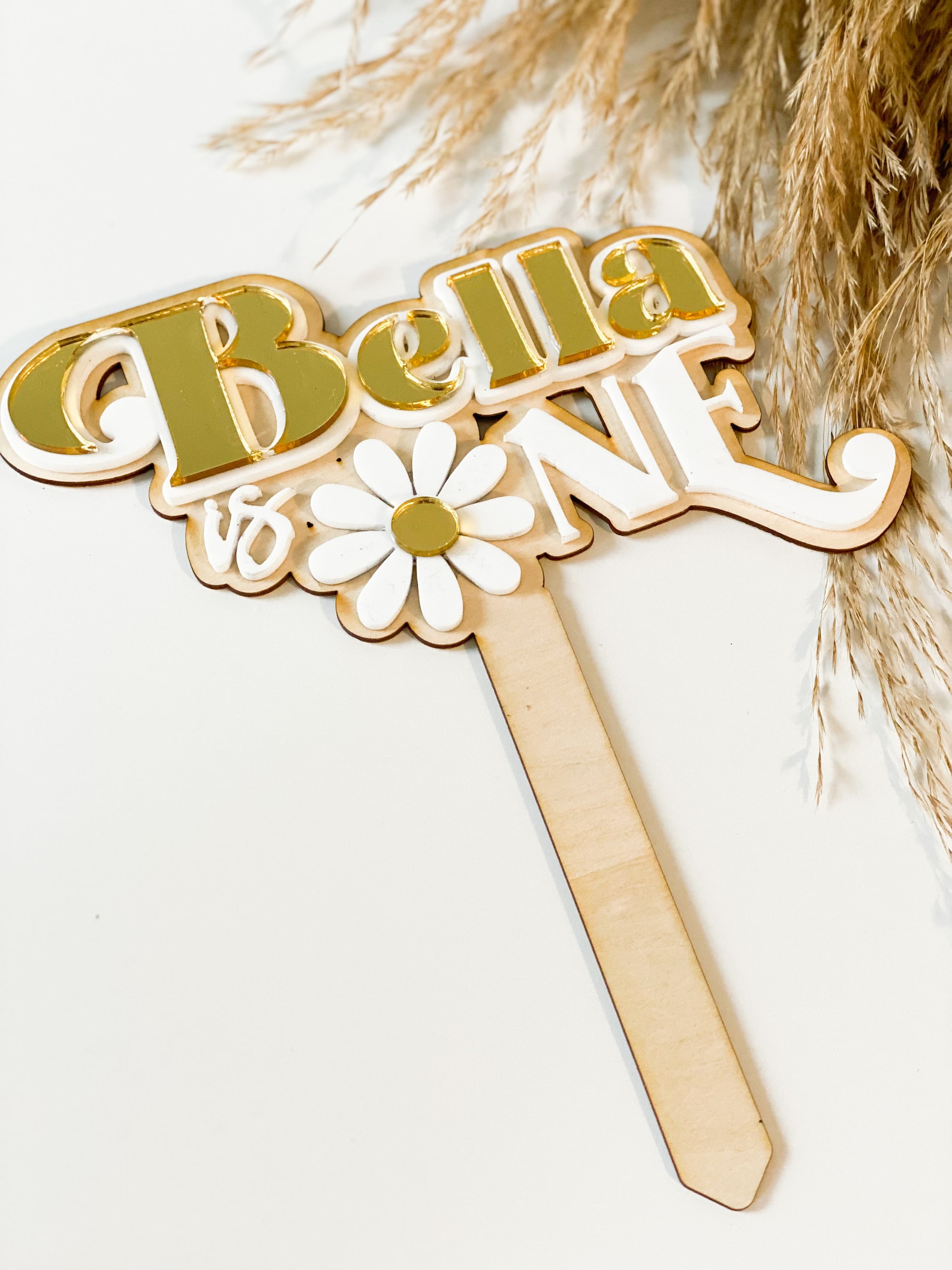 Daisy Cake Topper Flower, Acrylic, Retro Groovy Boho Daisy, Daisy ...