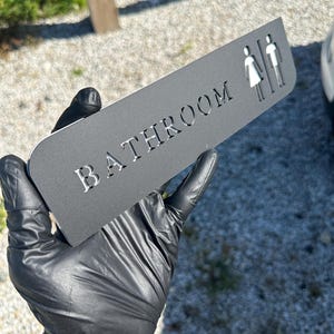 Bathroom Door Sign – Matte Black Acrylic Bathroom Sign, Modern ...