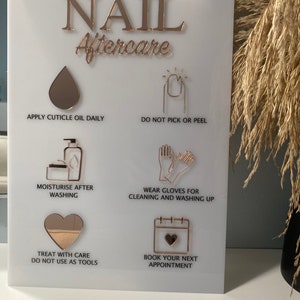 Acrylic Sign Nail | Aftercare Advice Sign | Salon Sign | Aesthetics ...