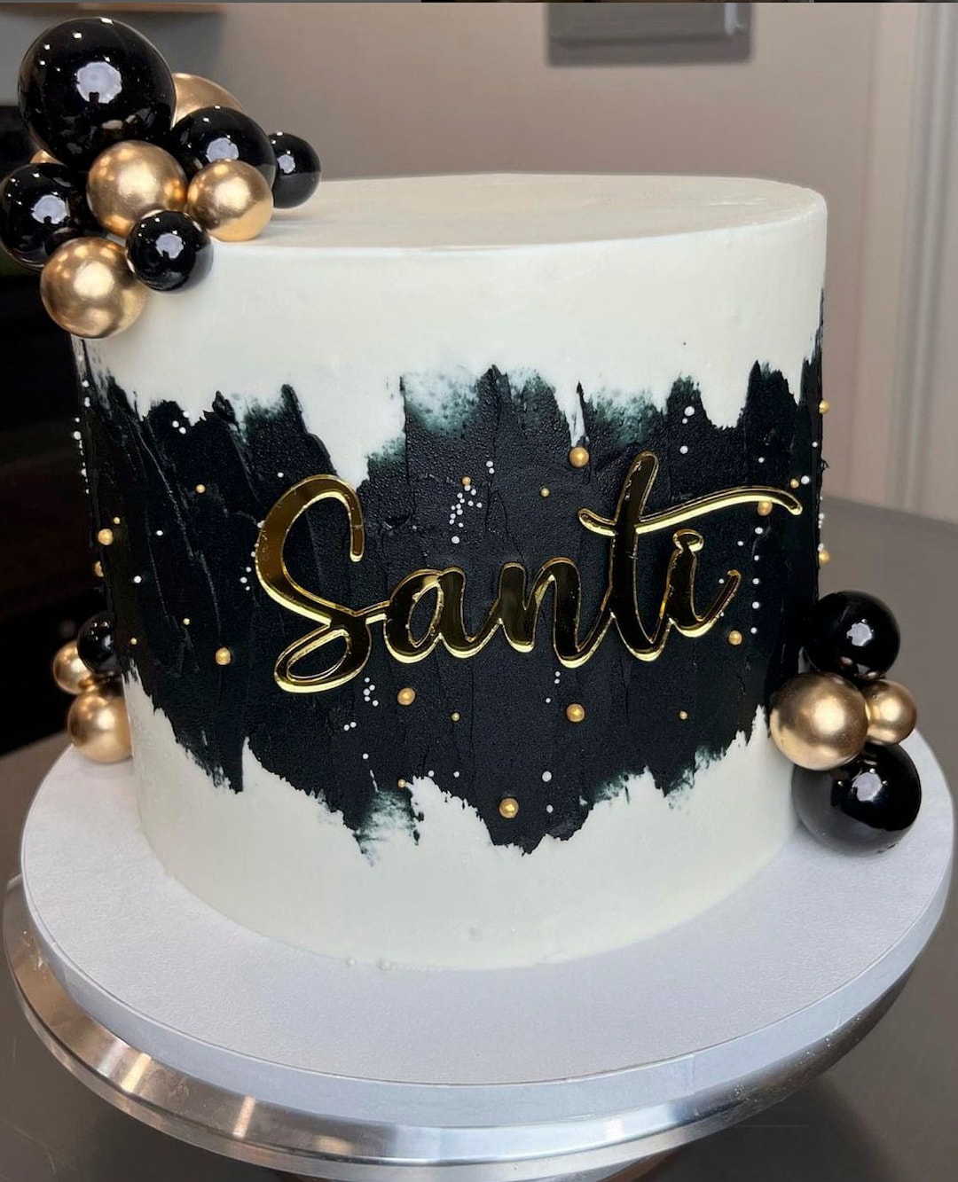 Cake Charm | Acrylic Cake Accessory | Wedding Name | Gold Name Plate ...