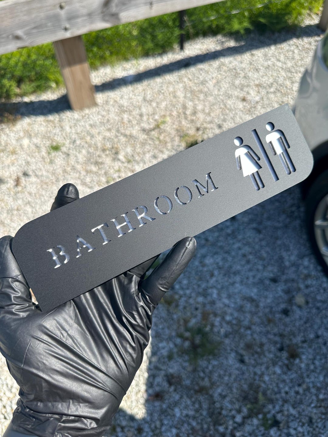 Bathroom Door Sign – Matte Black Acrylic Bathroom Sign, Modern ...