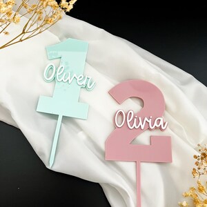 Custom Cake Topper. Age. Number. Personalized. Happy Birthday. Kids ...