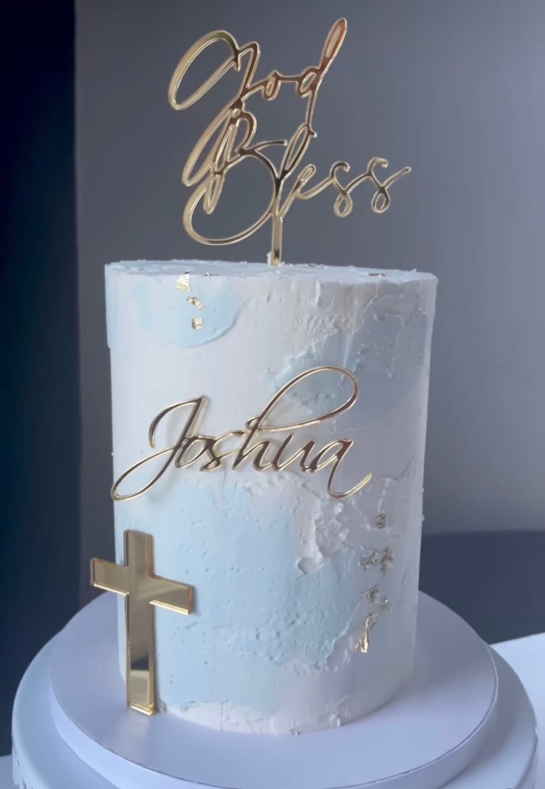 Set God Bless+name+cross/ Cake Name Charm and Cross Topper Set / Holy ...