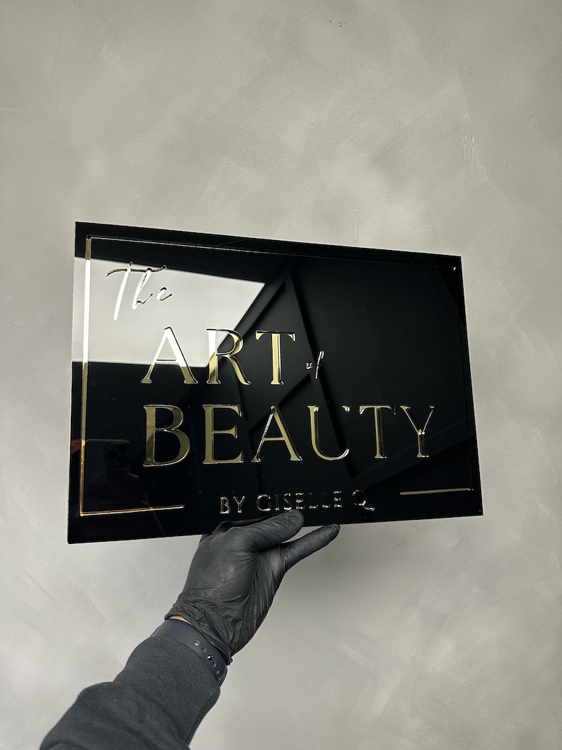 Rectangular Acrylic Sign | Custom Business Logo | Acrylic Office Sign ...