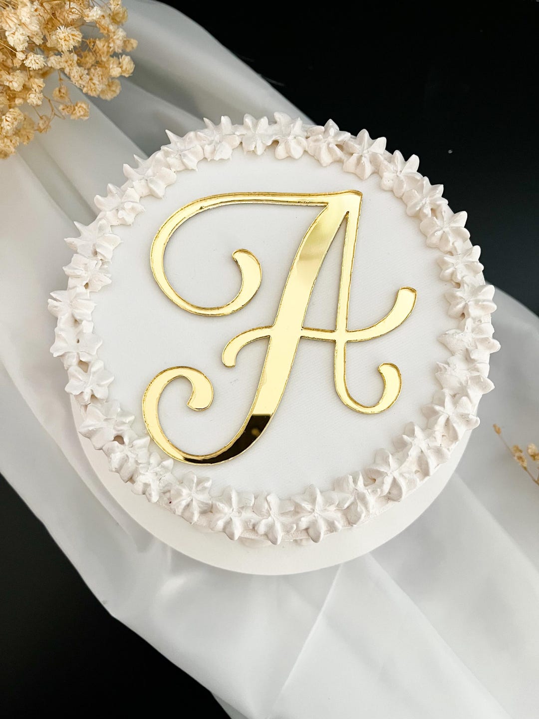 Acrylic Initial Letters Charm, Personalized Wedding Cake Toppers ...
