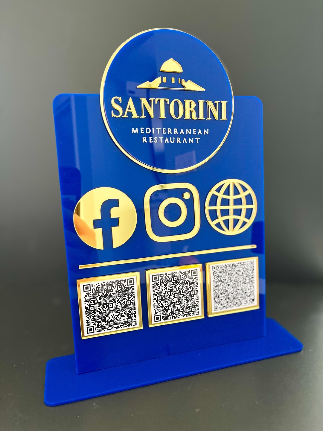 Personalized QR Code Sign for Restaurants – Custom Acrylic Menu Sign ...