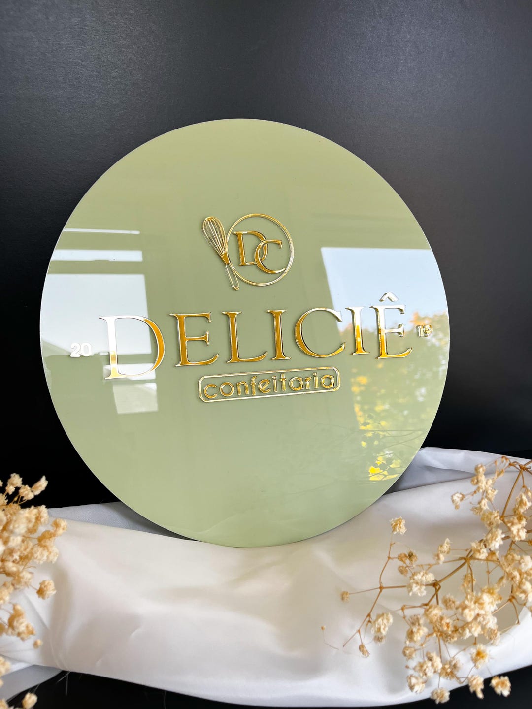 Round Business Logo Sign, 3D Door Wall Sign, Custom Logo Acrylic ...