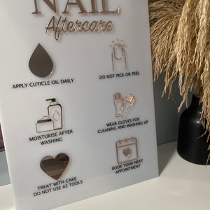 Acrylic Sign Nail | Aftercare Advice Sign | Salon Sign | Aesthetics ...