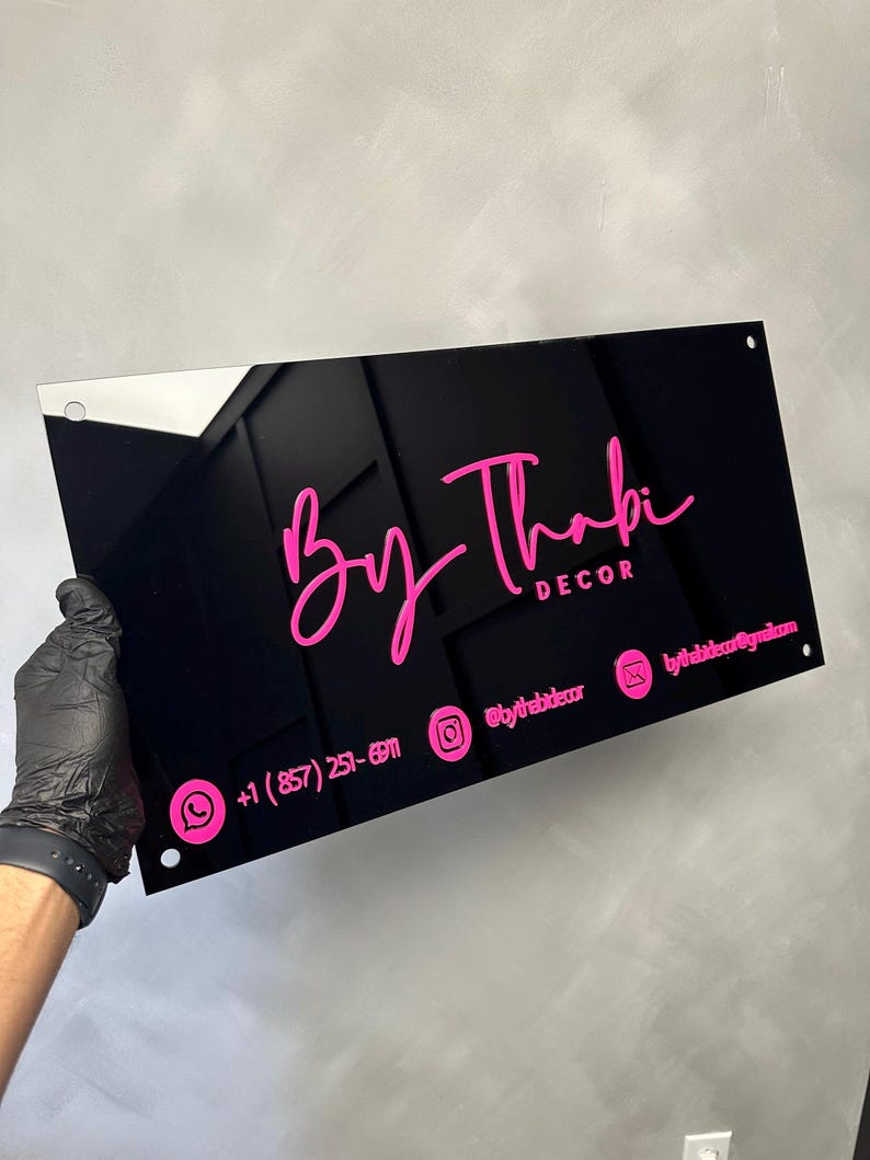 Rectangular Acrylic Sign | Custom Business Logo | Acrylic Office Sign ...