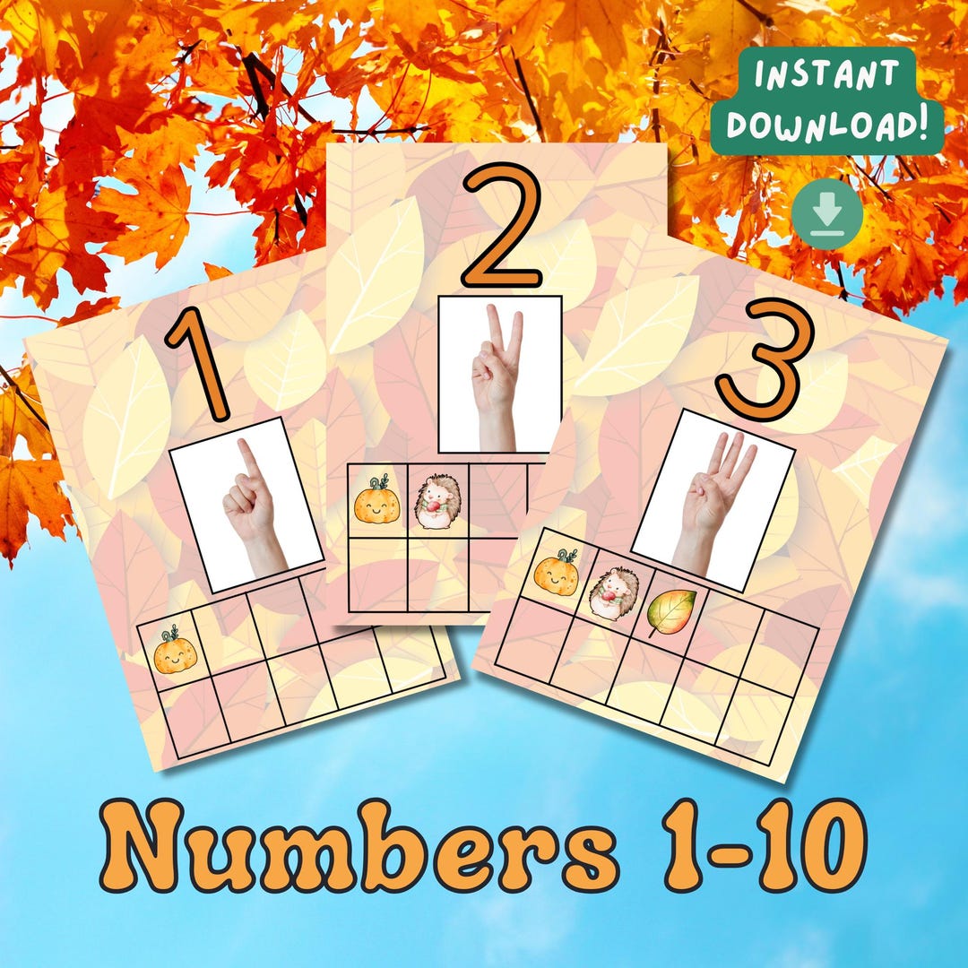 Autumn Math Poster: Numbers 1-10 Counting Chart (digital Download) - Etsy