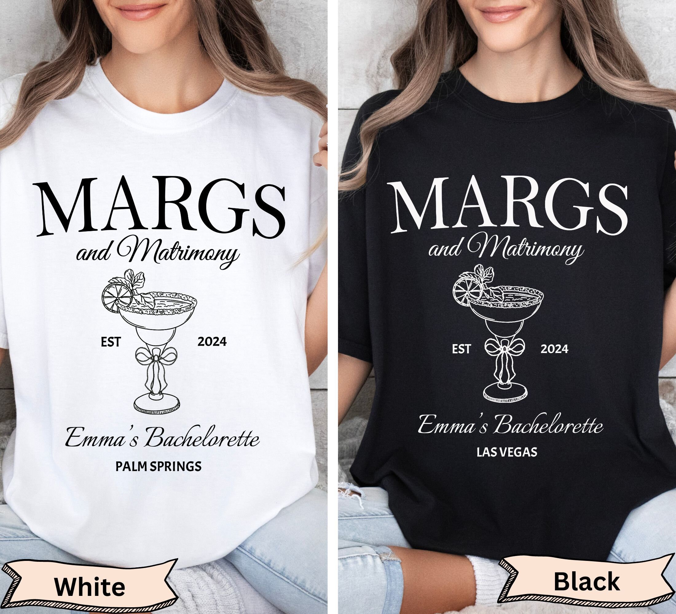 Margarita Bachelorette Shirts Personalized Margs Matrimony Girls Party ...