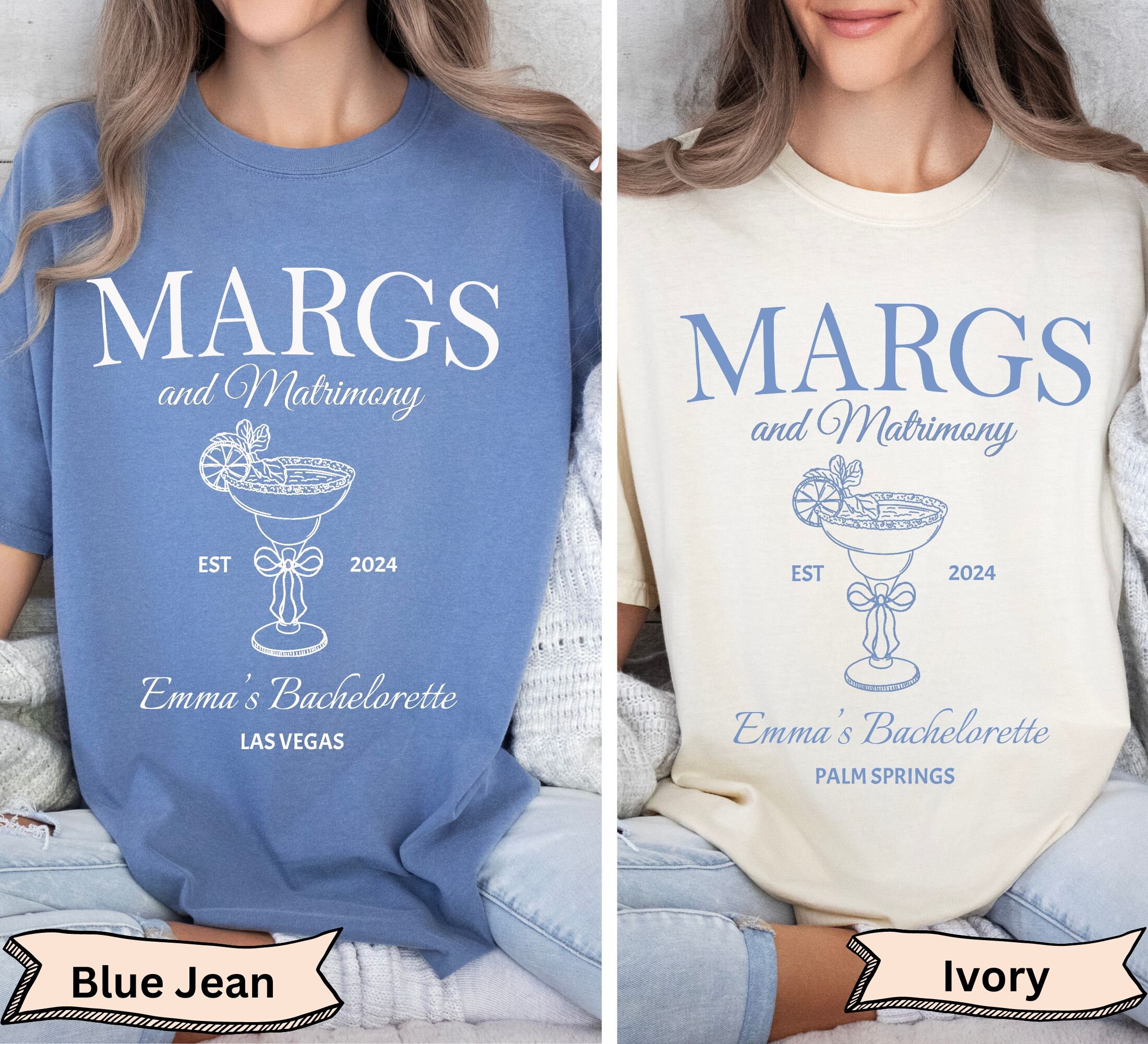 Margarita Bachelorette Shirts Personalized Margs Matrimony Girls Party ...