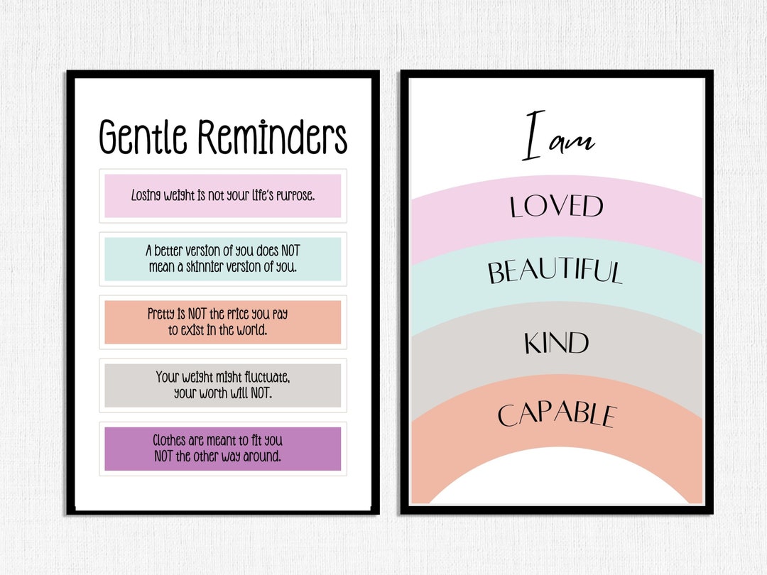 Positive Body Image Affirmations Eating Disorder Recovery Ed Art Self ...