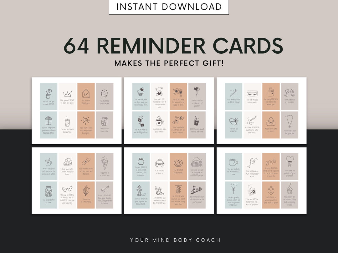 Self-love Reminder Cards Mood Board Affirmations Vision Board - Etsy