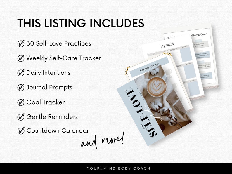 Self-love Journal Self-care Workbook Self Love Planner Self-care ...