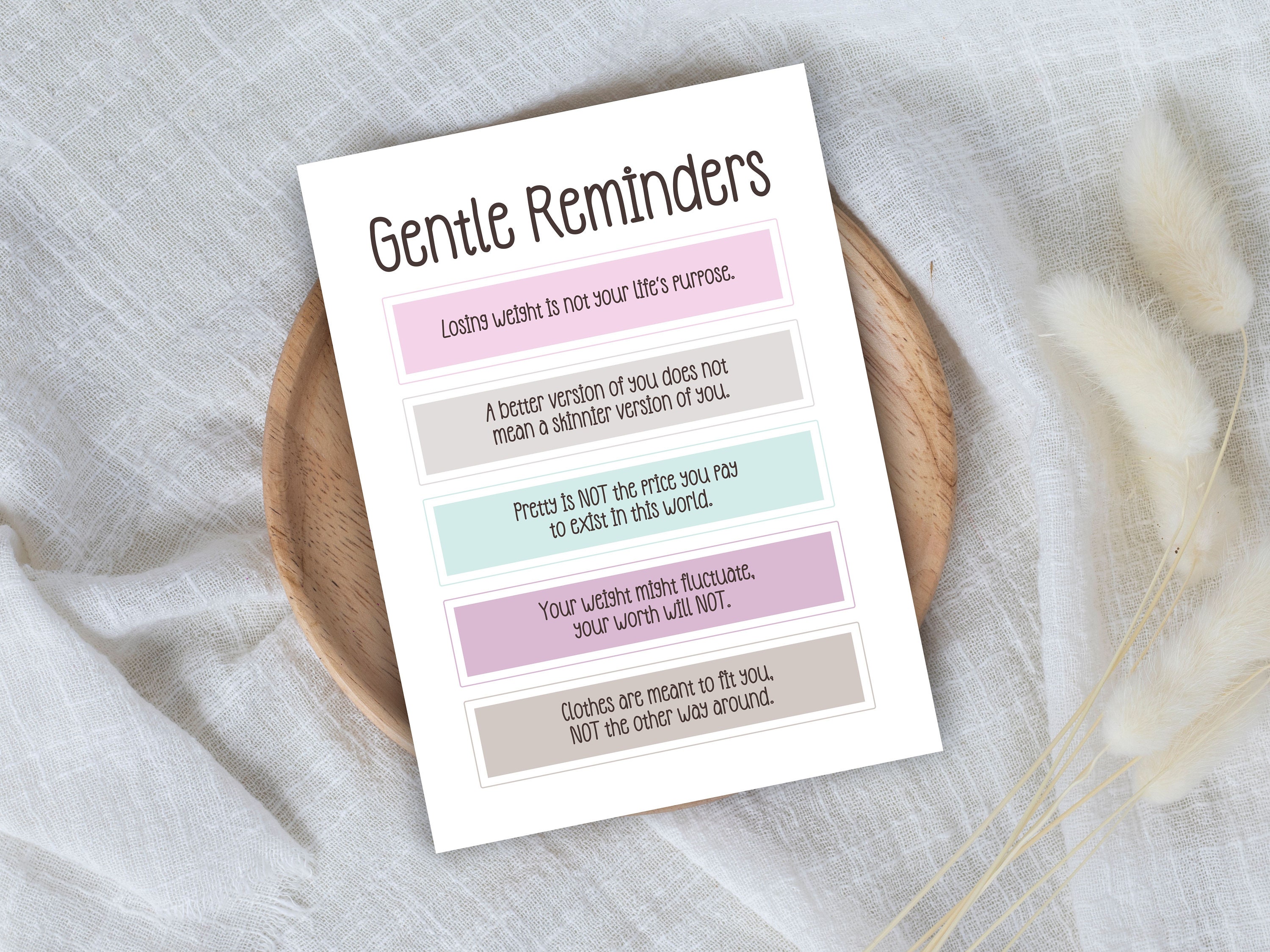 Printable Eating Disorder Recovery Art Ed Recovery Affirmations Body ...