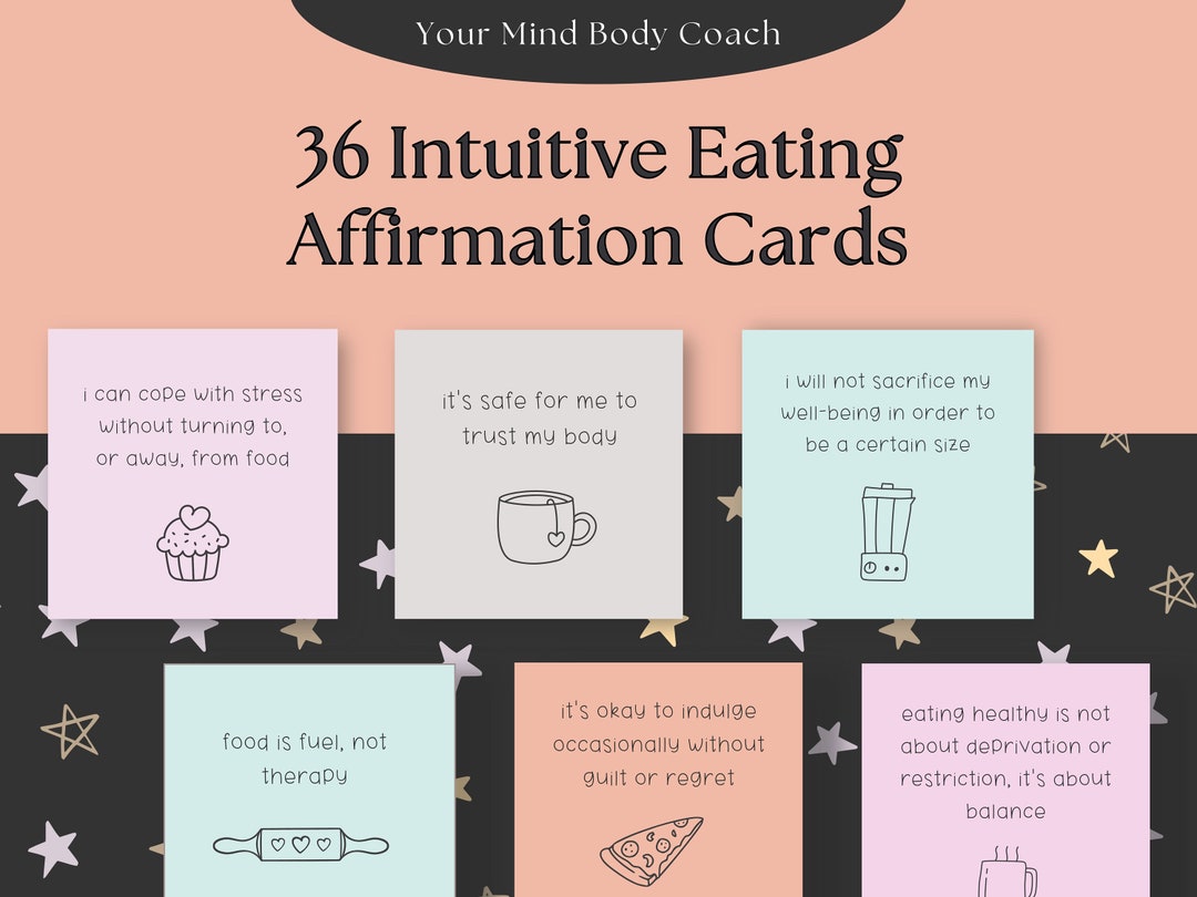 Intuitive Eating Affirmation Cards Eating Disorder Recovery Ed Recovery ...