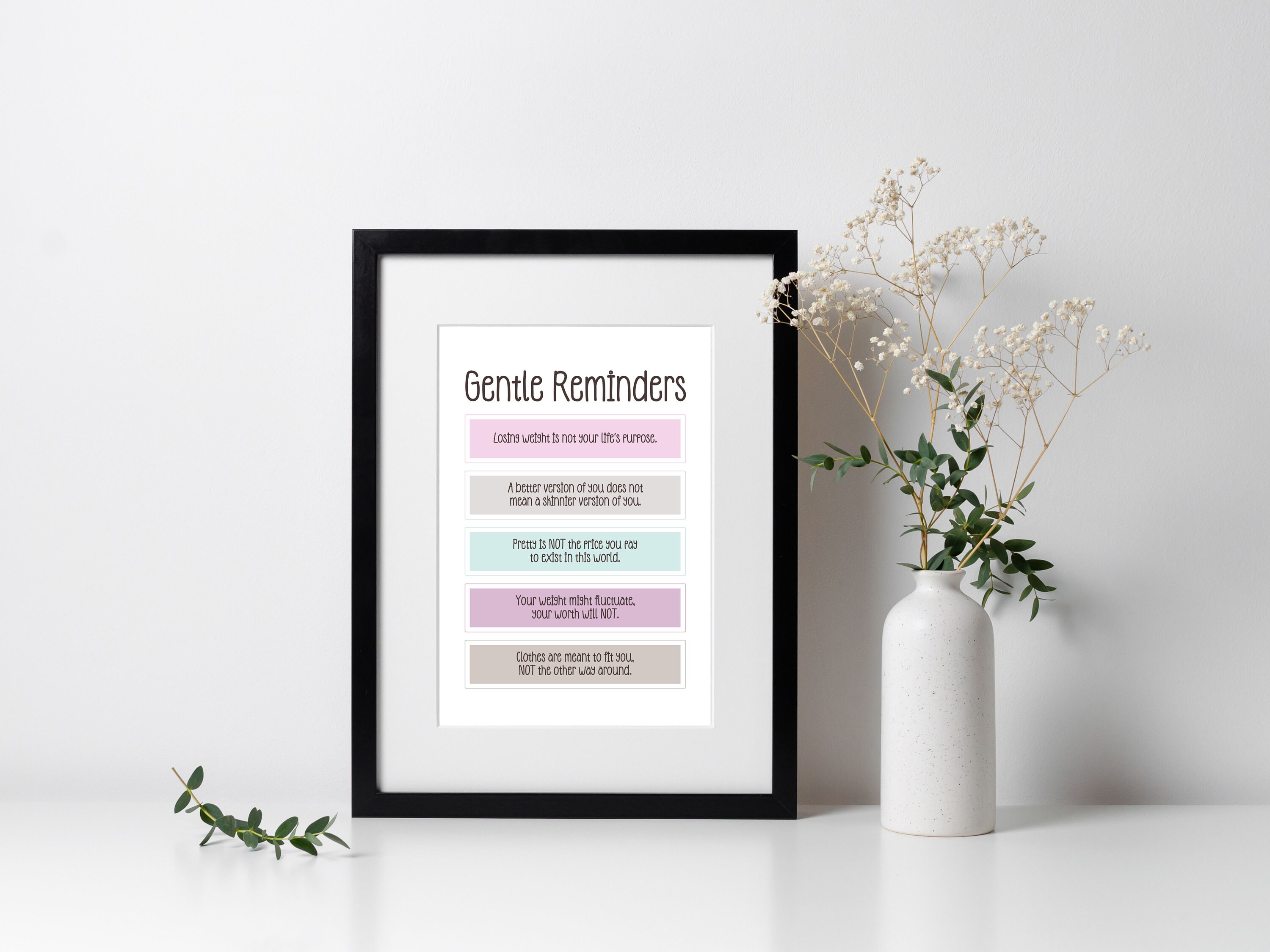 Printable Eating Disorder Recovery Art Ed Recovery Affirmations Body ...