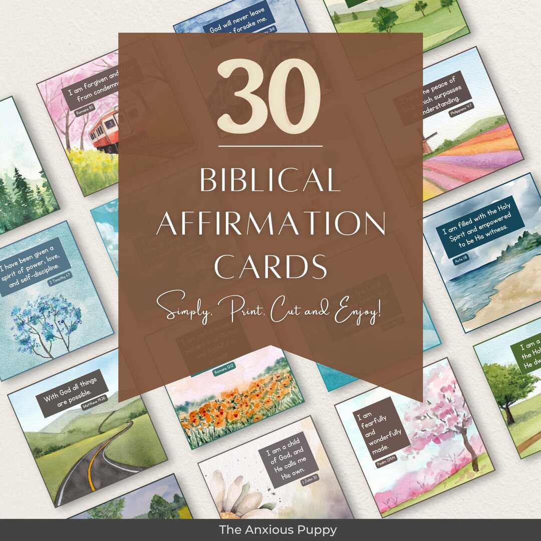 Printable Bible Verse Cards for Prayer Board Water Color Affirmation ...