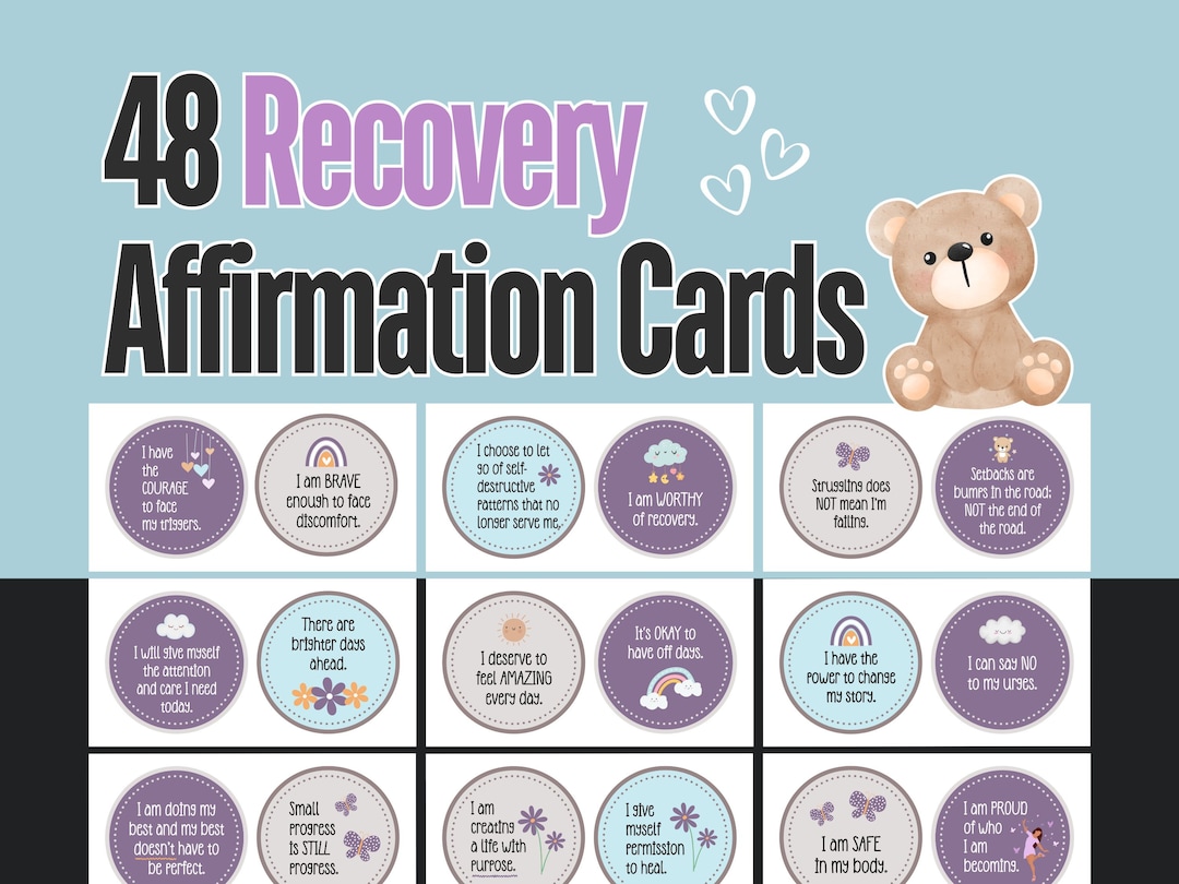 Printable Affirmation Station, Recovery Affirmation Cards, Eating ...