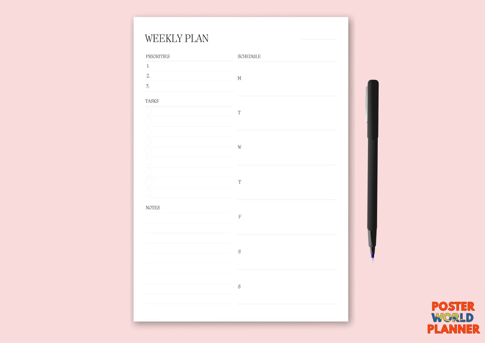 Printable Weekly Planner Template, Weekly Schedule, Weekly Agenda ...
