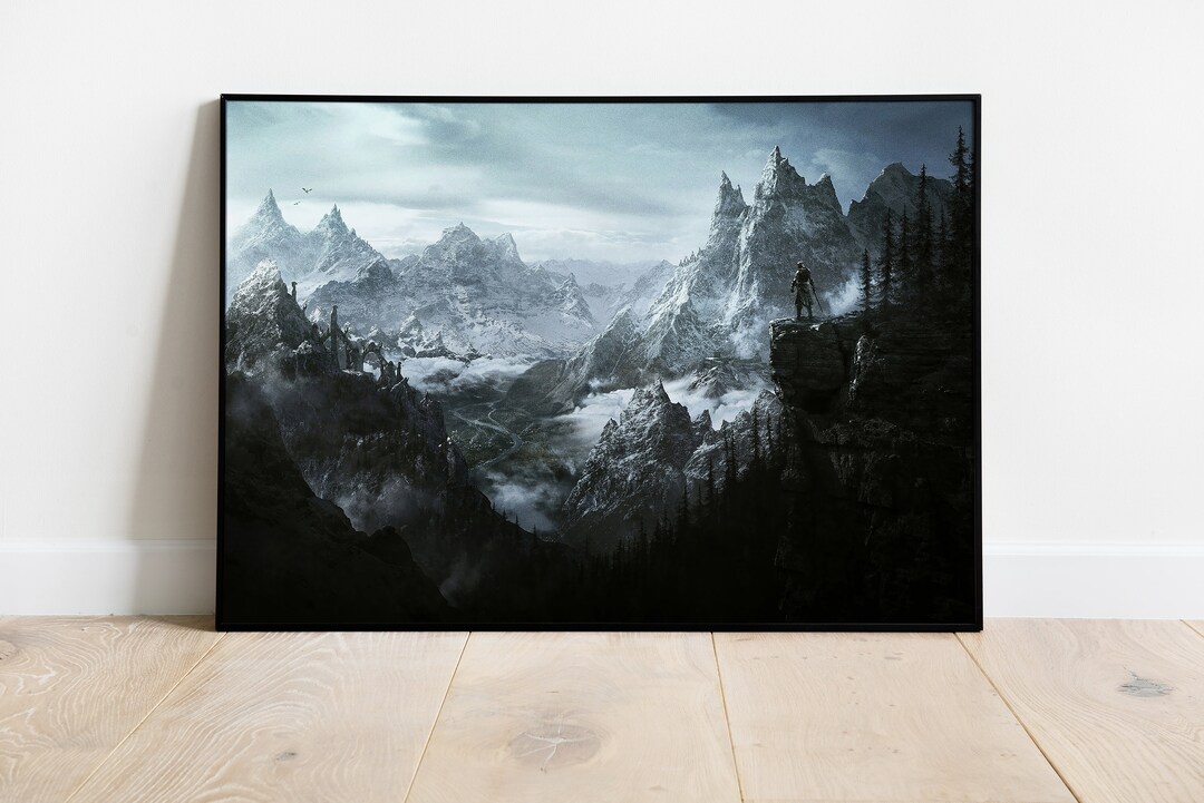 Skyrim Elder Scrolls, Gaming Poster, Movie Poster, Canvas Print, Framed ...