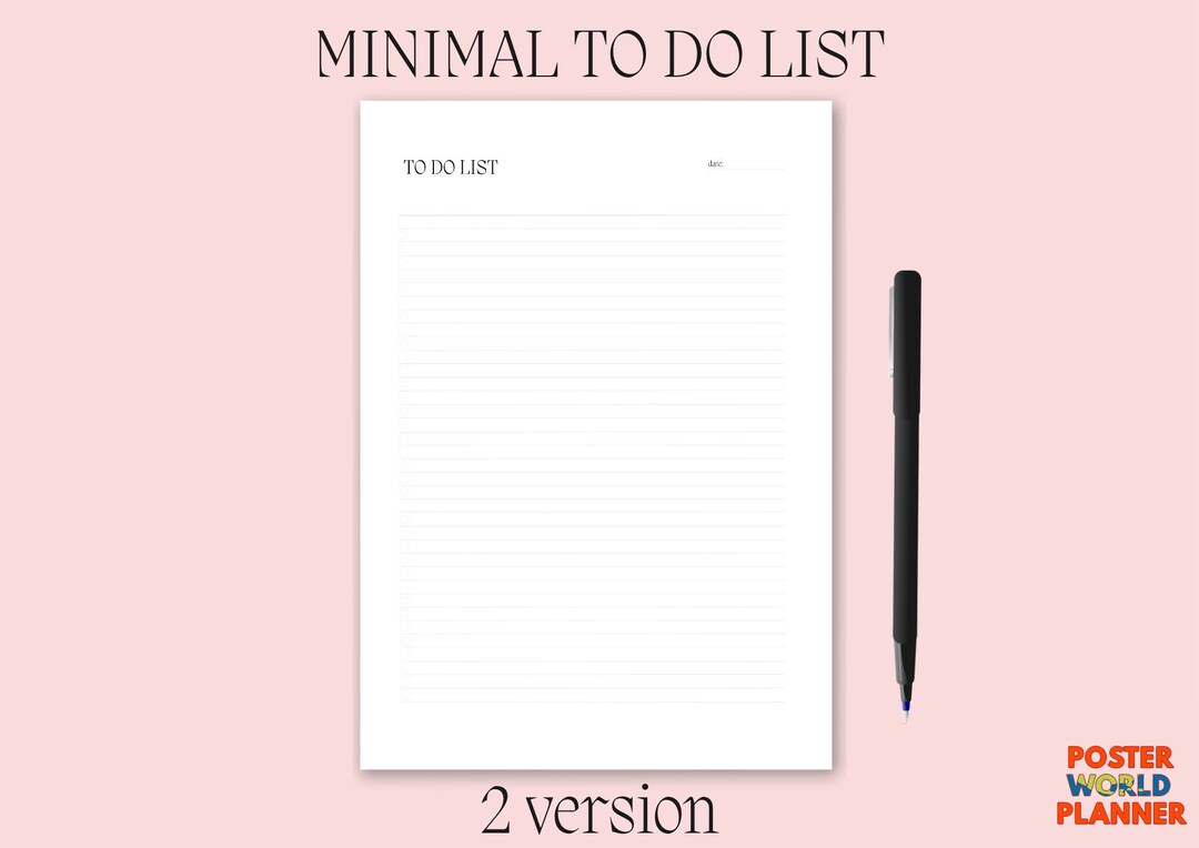 Minimal to Do List Printable, Simple Tasks List Template, Productivity ...