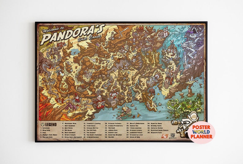 Borderlands Poster, Pandora Wall Art, Framed Print, Canvas Print, Game ...