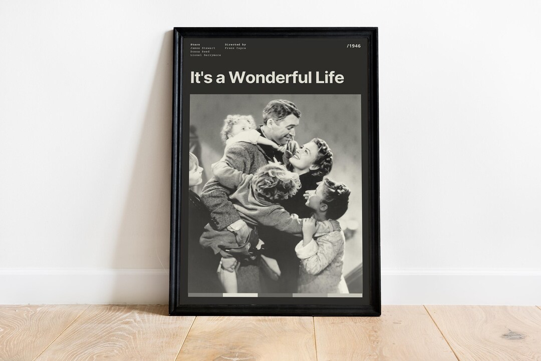 It’s A Wonderful Life Poster, Classic Movie Wall Art, Black and White ...
